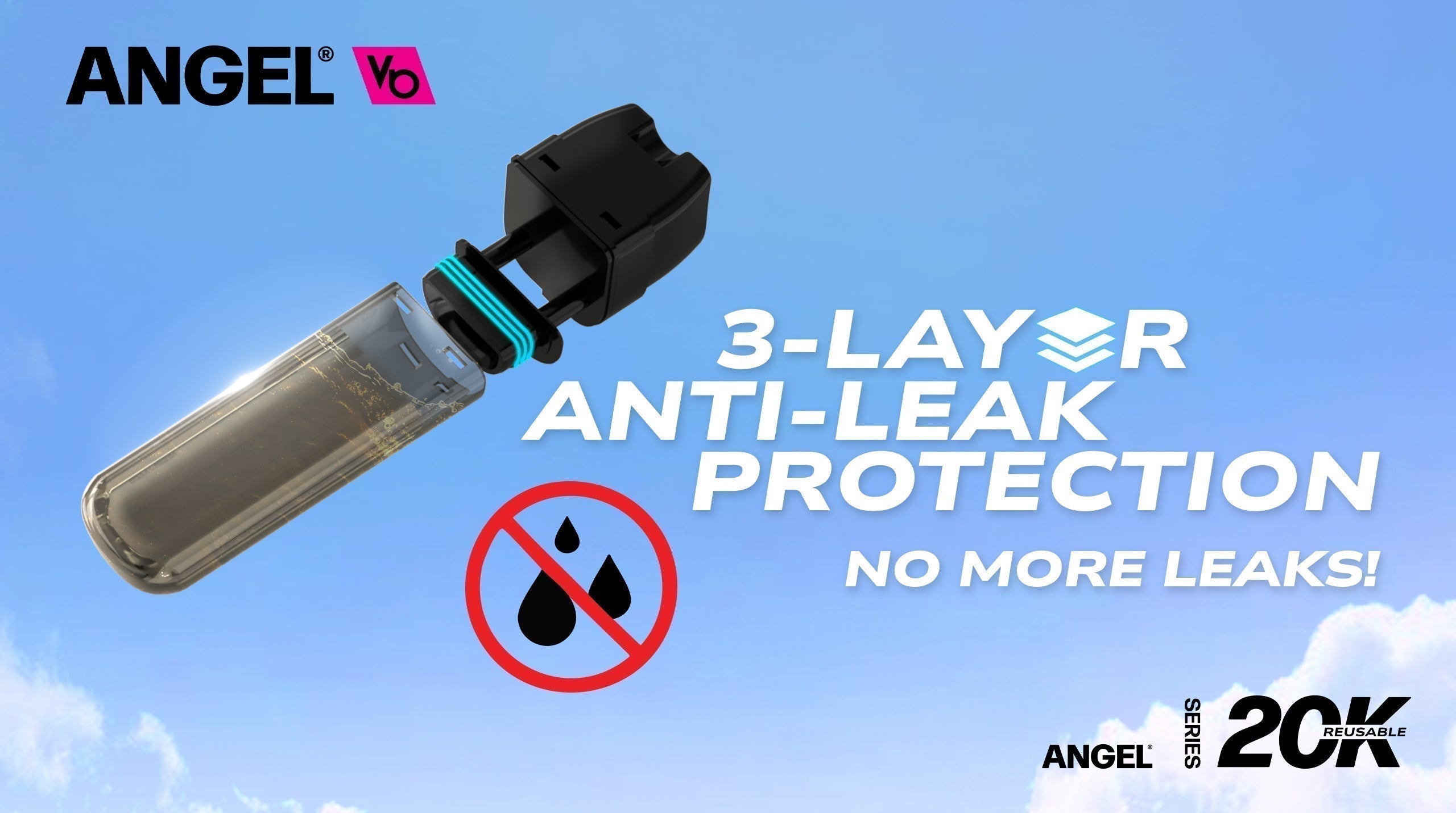 No More Leaks Angel® 20ks 3 Layer Protection System Vapes Bars®