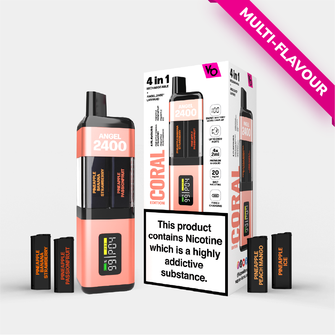 Coral Edition Angel 2400 Rechargeable Vape – Vapes Bars®