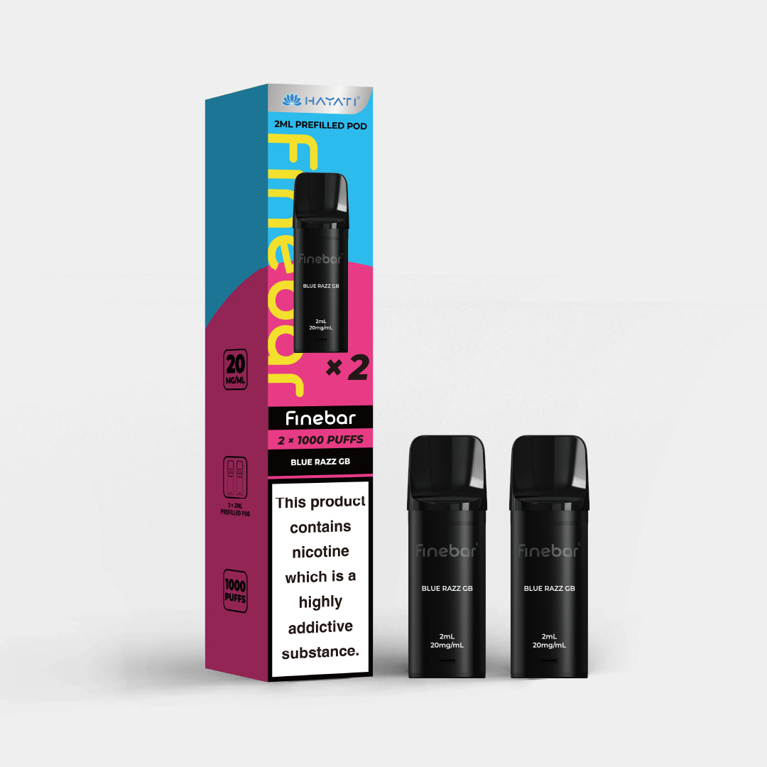 Finebar® Blue Razz GB 2 x 2ml prefilled pods | Vapes Bars® UK