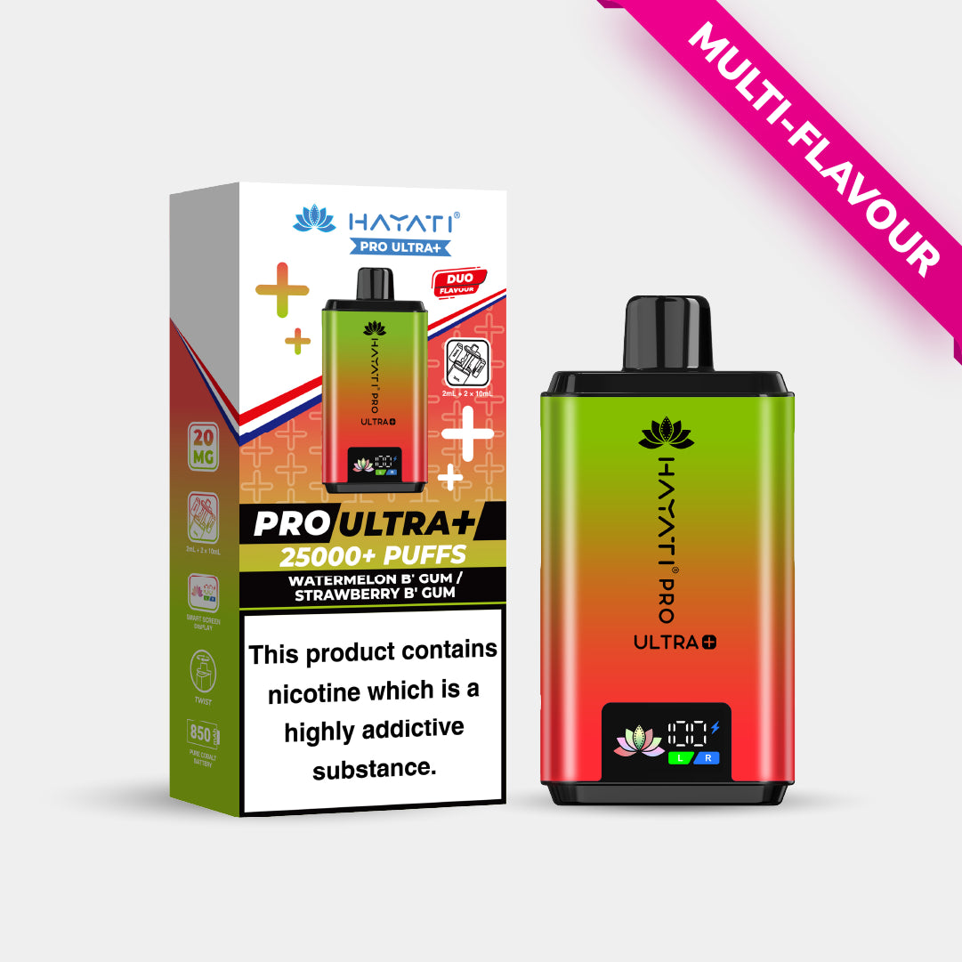 Watermelon B' Gum/Strawberry B' Gum | Hayati® Pro Ultra+ – Vapes Bars®